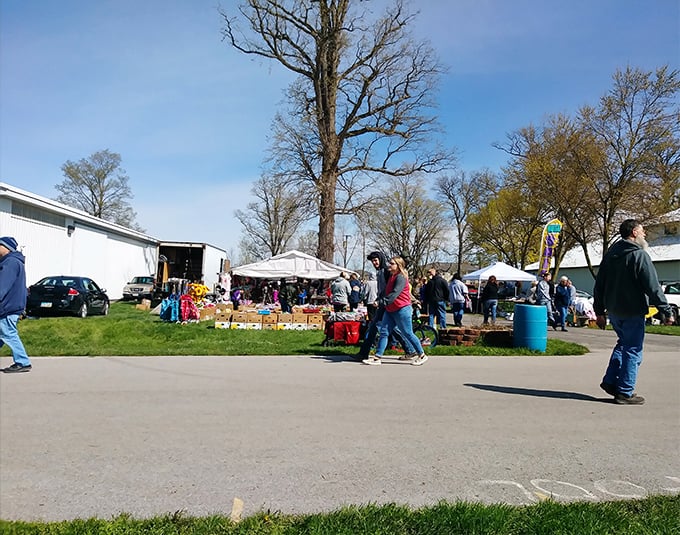 The thrill of the hunt brings shoppers of all stripes to Tiffin's marketplace, where conversations flow as freely as the bargains. 