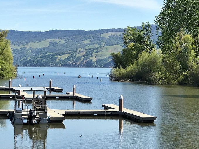Clear Lake's serene docks invite both boats and daydreams. The perfect spot to contemplate life's big questions or simply watch ripples dance across the water.