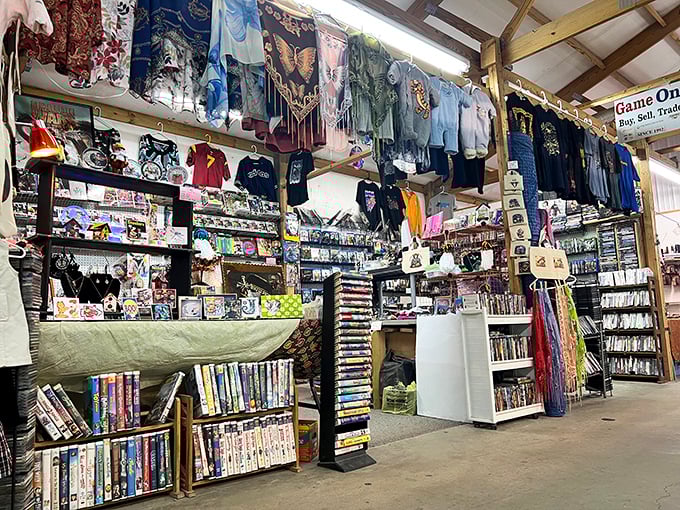 Not just a booth, but a time machine. Where else can you find your childhood Nintendo games alongside T-shirts that speak to your soul?