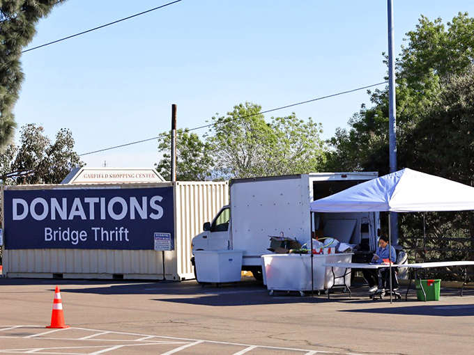 The donation station: where yesterday's impulse purchases become tomorrow's treasures. One person's decluttering mission becomes another's decorating inspiration.