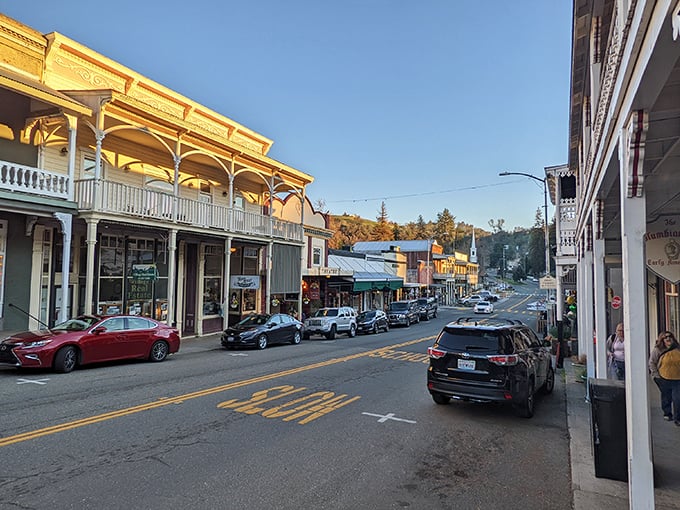 Golden hour bathes these Victorian-era balconies in warm light, transforming an ordinary evening stroll into a time-traveling adventure.