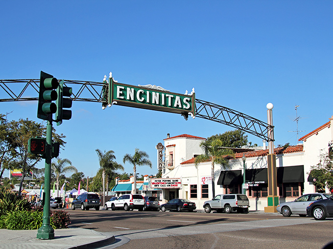 Downtown Encinitas basks in perpetual sunshine, as if the weather gods decided this stretch of Coast Highway 101 deserved special treatment.