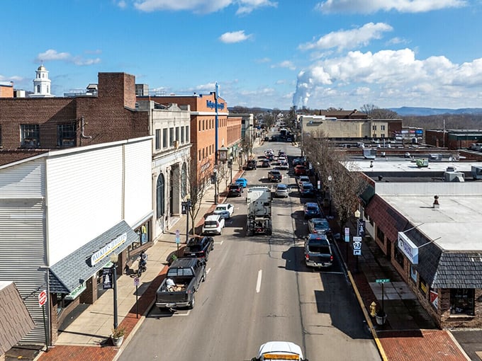 From this bird's-eye view, Berwick reveals itself as a perfect grid of possibility, with mountains standing guard in the distance.