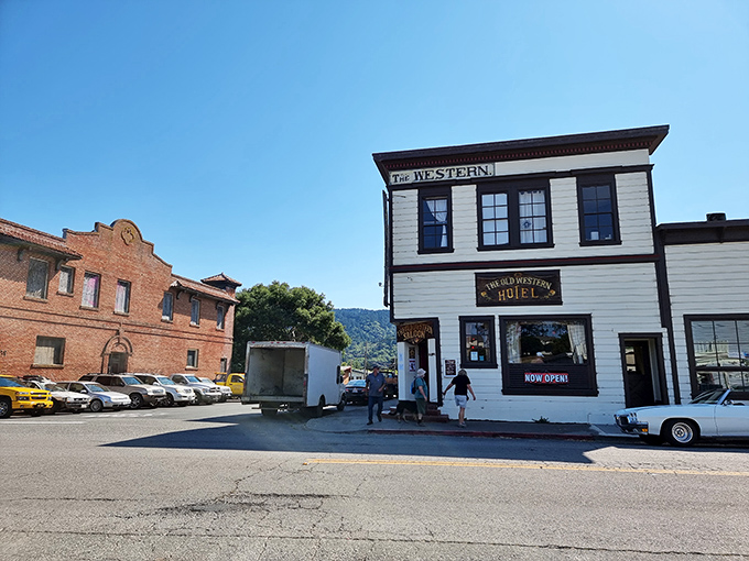 The historic Old Western Hotel stands as a charming sentinel of simpler times, when cowboys and dairy farmers ruled this coastal frontier.