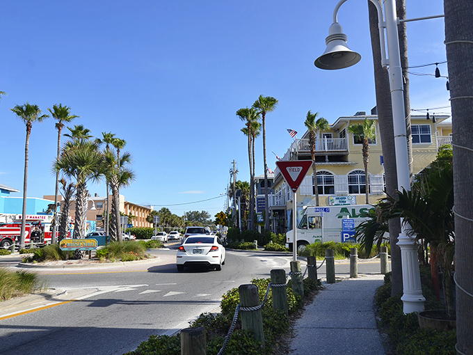 Palm trees stand sentinel over colorful buildings along the main drag. The only traffic jam you'll find here involves deciding which ice cream shop to visit first.
