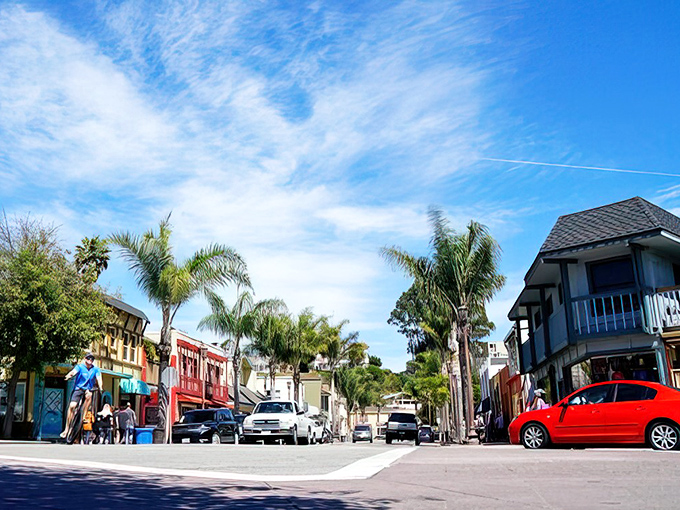 Palm trees stand sentinel over Capitola's village streets, where Mediterranean charm meets laid-back California cool in perfect harmony.