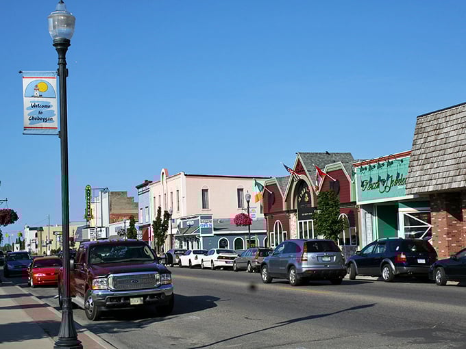 The "Welcome to Cheboygan" banner isn't just a greeting&mdash;it's an invitation to slow down and remember what downtown America is supposed to feel like.