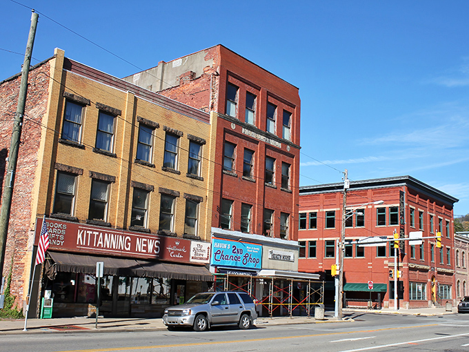 Historic storefronts along Kittanning's main drag showcase the town's preserved character, where Kittanning News continues to serve the community as it has for generations.
