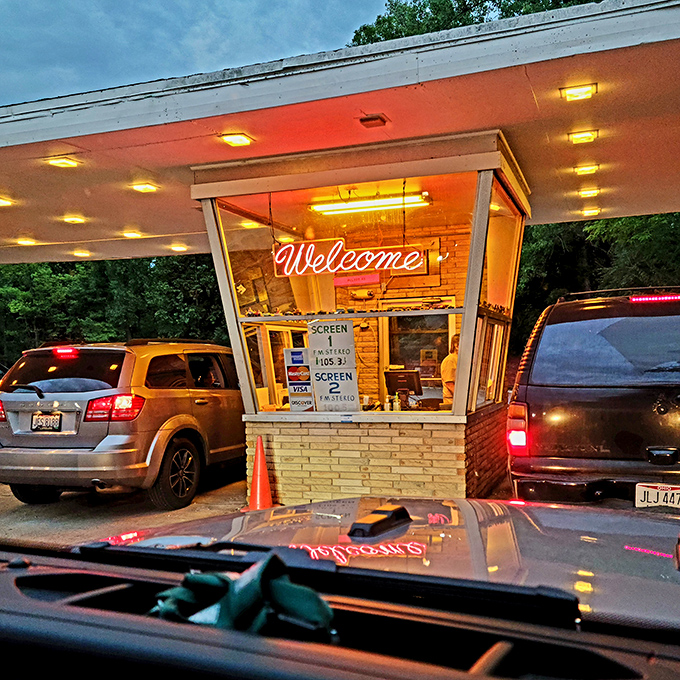 That welcoming glow says "come on in" better than any fancy theater marquee ever could.