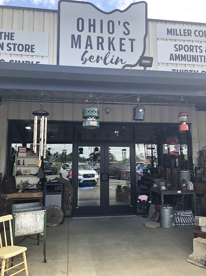Step through these doors and kiss your shopping list goodbye. When vintage lanterns frame your entrance, you know you're in for something special.