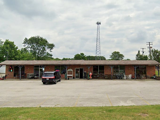 Don't judge this book by its cover. Behind this unassuming brick exterior lies a wonderland of furniture finds waiting to be discovered.