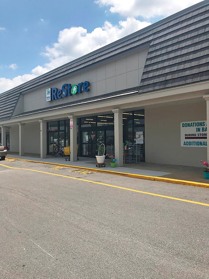 The unassuming storefront hides a warehouse of possibilities. Like finding an unmarked speakeasy, the real magic happens once you step inside.