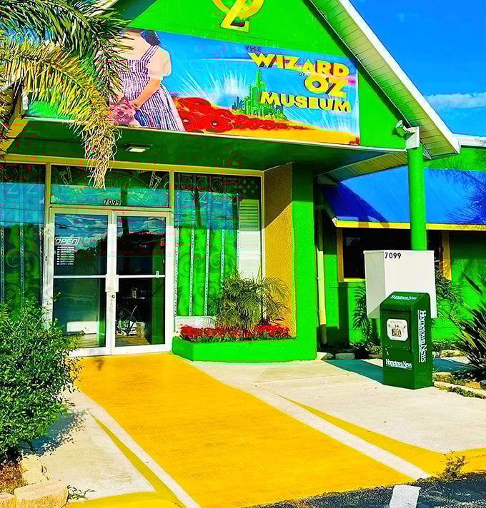 Follow the yellow brick road! This vibrant facade stands out against the Florida sky like Dorothy's technicolor arrival in Oz after Kansas's sepia tones. 