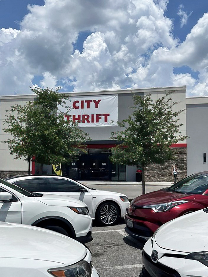 Under Florida's famous blue skies, City Thrift's modern storefront beckons shoppers with the siren song that whispers, "Someone else's regret is your next great find."