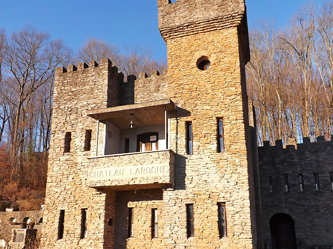 This isn't your typical Ohio backyard project - authentic castle architecture meets Midwest charm in spectacular fashion.