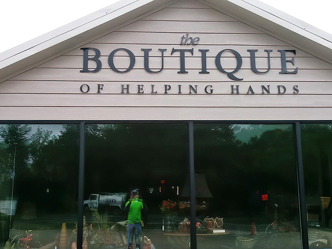 The Boutique announces itself with understated elegance, a siren call to those seeking upscale secondhand finds without the upscale prices.