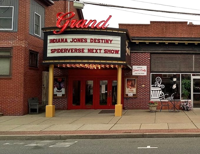 Modern blockbusters on an old-school marquee&mdash;Indiana Jones meets 1920s architecture in a perfect marriage of nostalgia and contemporary entertainment.