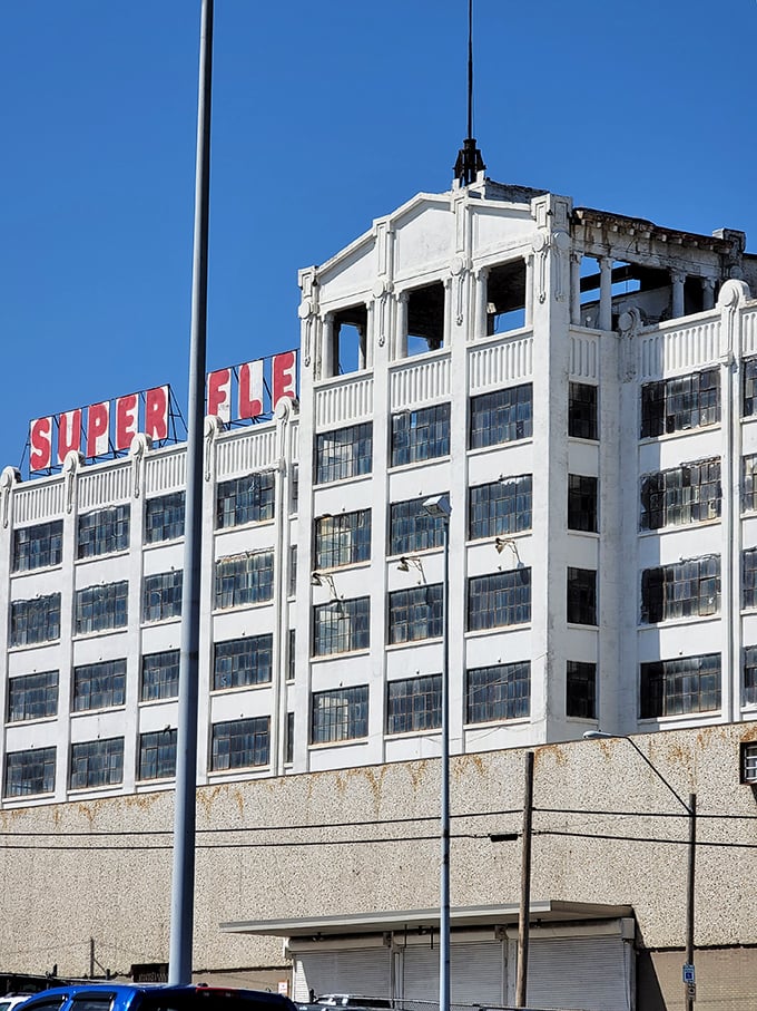 Standing tall against the Kansas City skyline, Super Flea's industrial-chic building houses thousands of stories waiting to be discovered inside.