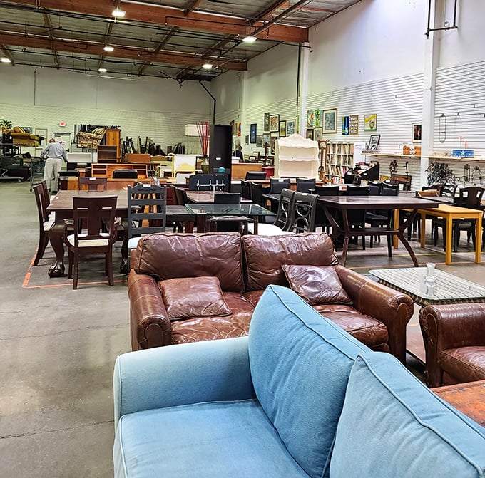 Furniture heaven! From well-loved leather sofas to sleek dining sets, this corner alone could furnish your entire home with character to spare.