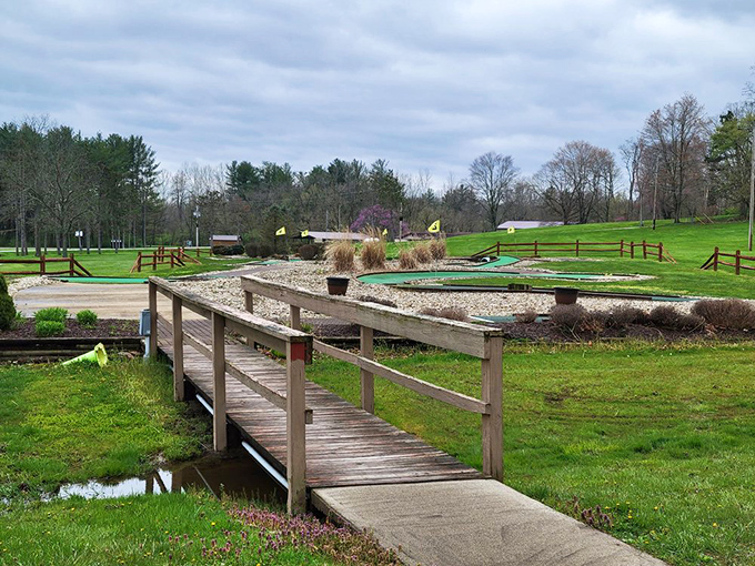 Who needs expensive mini-golf when Rocky Fork offers this charming course? Perfect for families or those whose golf skills match mine.