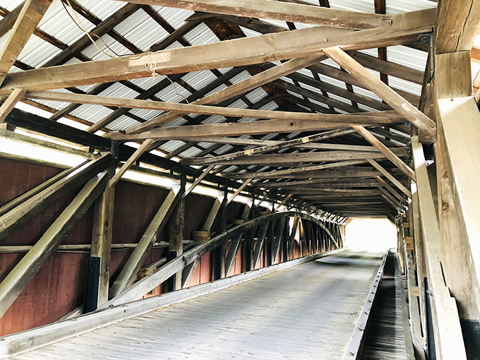 Wooden beams dance overhead like an architectural symphony. If these timbers could talk, they'd need their own History Channel special.
