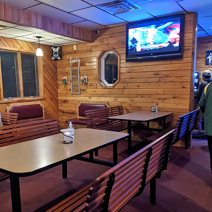 Warm wood paneling and comfortable seating create that distinctly Wisconsin supper club coziness. It's like stepping into your favorite uncle's cabin&mdash;if your uncle were a culinary genius.