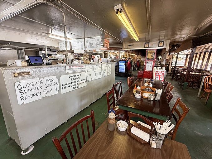 Step inside and you've entered the barbecue time machine &ndash; no frills, no fuss, just the promise of smoky perfection waiting at the counter.