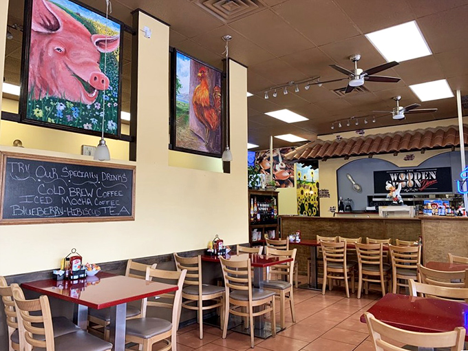 Step inside where vintage charm meets modern comfort in perfect diner harmony.