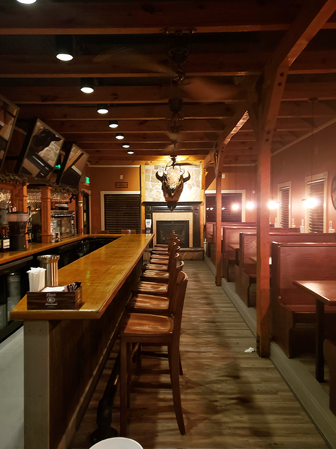 Step inside to discover a warm haven of wooden beams, cozy booths, and that buffalo head watching over the bar&mdash;the perfect backdrop for Maryland comfort food adventures.