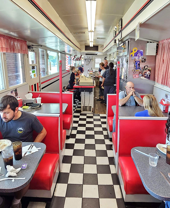 The classic checkerboard floor and red vinyl booths aren't retro by design&mdash;they're authentic by survival.