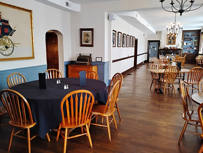Time travel doesn't require a DeLorean, just a reservation. Windsor chairs and wooden floors tell stories of centuries past while promising comfort for today's diners.