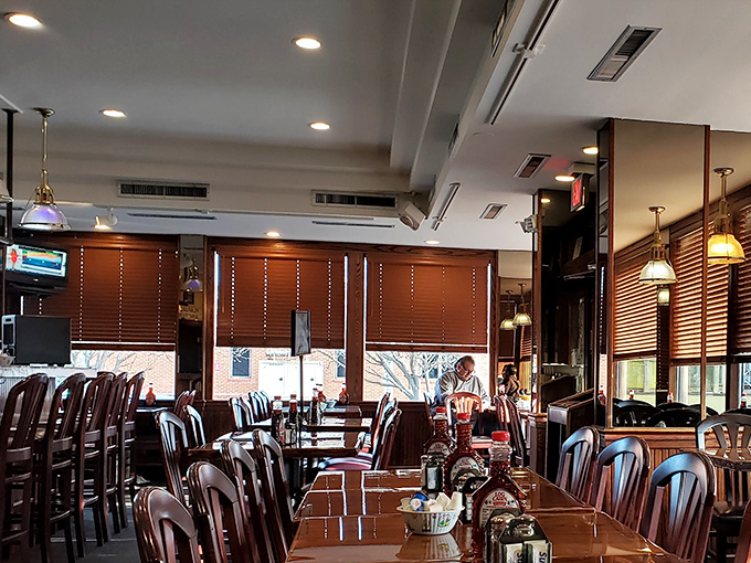 Warm wood tones and classic diner charm create the perfect backdrop for breakfast magic. This isn't just eating&mdash;it's experiencing a morning ritual.