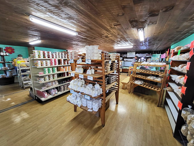 No fancy display cases or artisanal lighting here&mdash;just wooden shelves stocked with honest-to-goodness baked goods that would make your grandmother weep with joy.