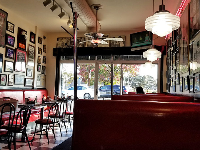 Red vinyl booths and walls adorned with memorabilia create the perfect backdrop for breakfast conversations that flow as freely as the coffee.