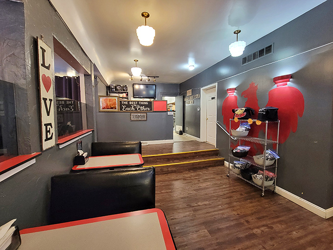 Step inside and the cozy interior welcomes you with its gray walls, red accents, and "LOVE" sign&mdash;a fitting tribute to what you'll soon feel for their haluski.