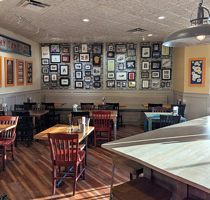 Wall-to-wall memories and art create the perfect backdrop for sandwich nirvana. Each frame tells a story, but your taste buds will write the next chapter.