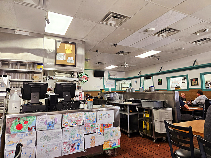 Children's artwork adorns the counter, a heartwarming testament to Nat's status as a true family institution in Sherman Oaks.