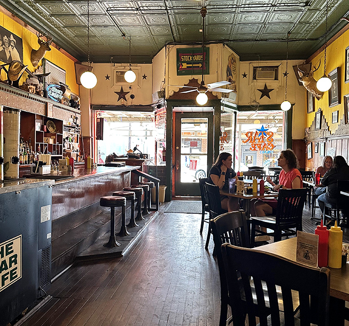 Step inside and time stands still &ndash; yellow walls, Texas stars, and a counter that's witnessed more local gossip than a small-town barber shop.