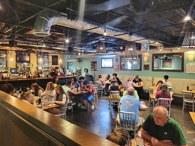 Inside, the buzz of conversation mingles with the clatter of plates as diners dive into Southern comfort that feels like a warm hug.