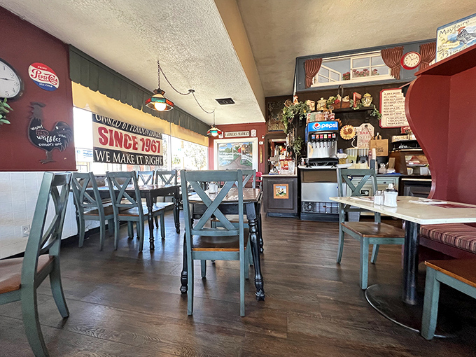 Step inside and time stands still &ndash; teal chairs, vintage decor, and a promise they've kept since 1967: "We Make It Right!"