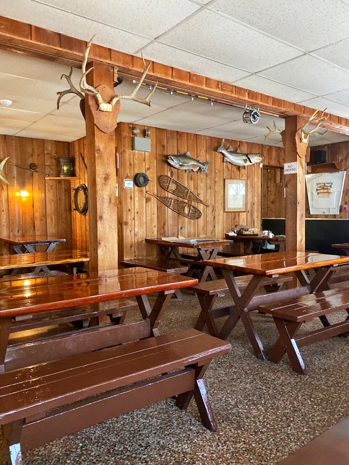 Rustic wooden paneling, mounted fish, and picnic tables that have supported generations of happy elbows. Old Florida charm isn't designed&mdash;it's earned.