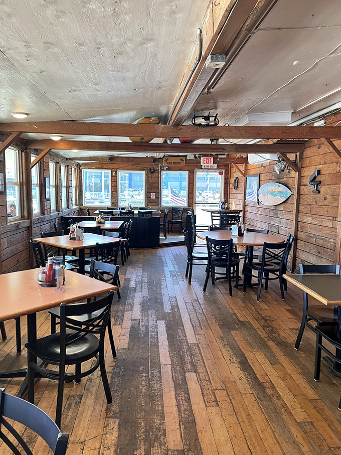 Rustic wooden walls and warm lighting create that perfect "I've discovered a local treasure" feeling that makes vacation meals memorable.