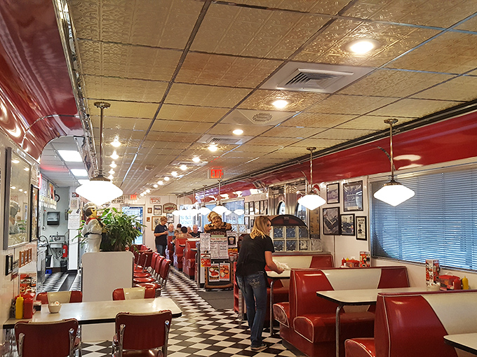 Classic red vinyl booths, checkered floors, and pressed tin ceilings&mdash;this isn't retro-inspired, folks. This is the real deal that Instagram filters try to replicate.