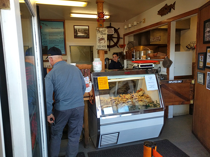 Step inside and witness seafood nirvana in action. The display case is where dreams begin and diets end.