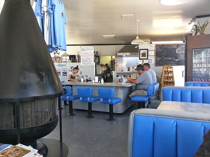 The iconic blue booths and counter stools aren't trying to be retro&mdash;they're the real deal, seasoned by decades of breakfast conversations and coffee refills.