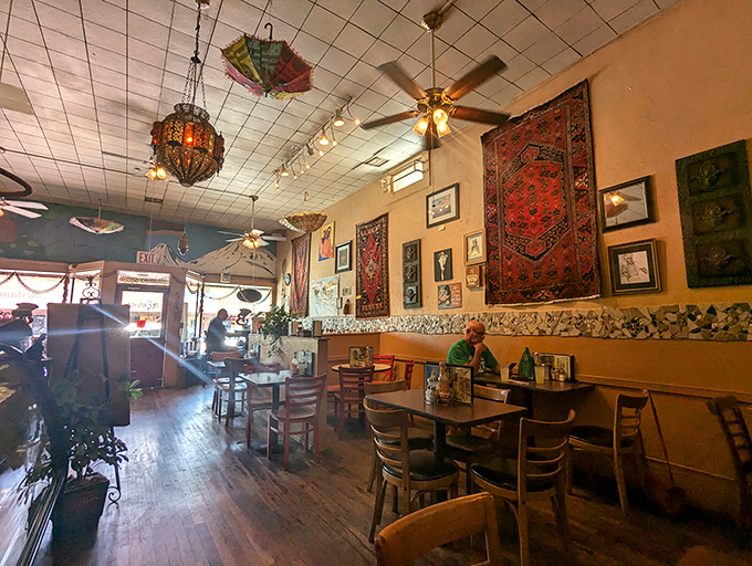 Step inside to discover a treasure trove of southwestern charm&mdash;ornate lamps, colorful tapestries, and wooden tables that have hosted countless desert tales.