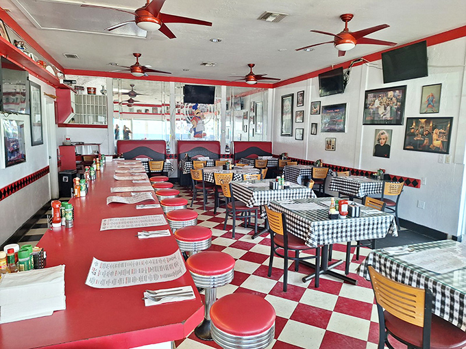 Step inside and time stands still&mdash;red vinyl booths, checkered floors, and ceiling fans spinning stories of countless Naples mornings.