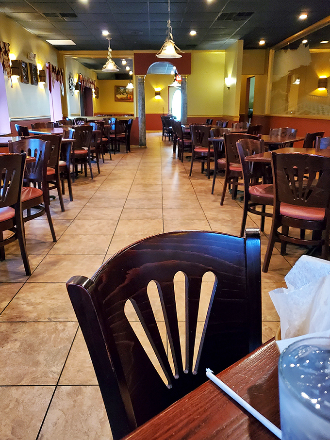 Simple wooden chairs and warm terracotta walls create an atmosphere that transports you straight to Mexico without the airfare or passport check.