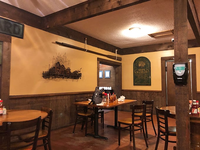 Exposed beams and warm wood paneling create the perfect backdrop for culinary memories. It's like dining in your favorite aunt's kitchen&mdash;if she were an exceptional cook.
