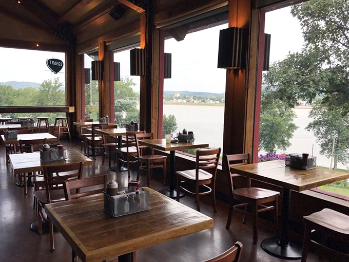 Riverside dining with a view that rivals the food. Those windows frame the Susquehanna like a living painting that changes with every season.